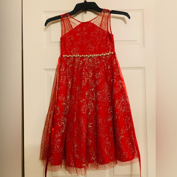 Dresses | Tween Diva Red And Hood Glitter Long Dress Size 1 | Poshmark